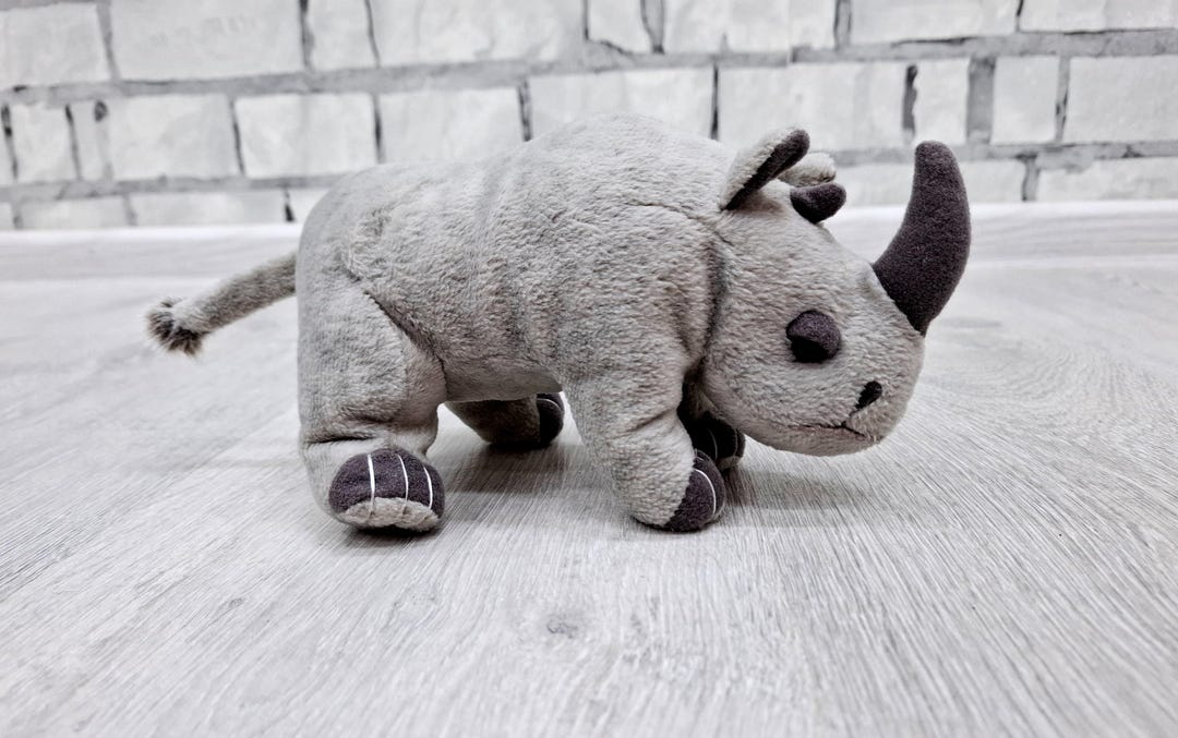 Stuffed Rhinoceros Plush Toys Vintage Rhinoceros Toys 8" Collectible ...