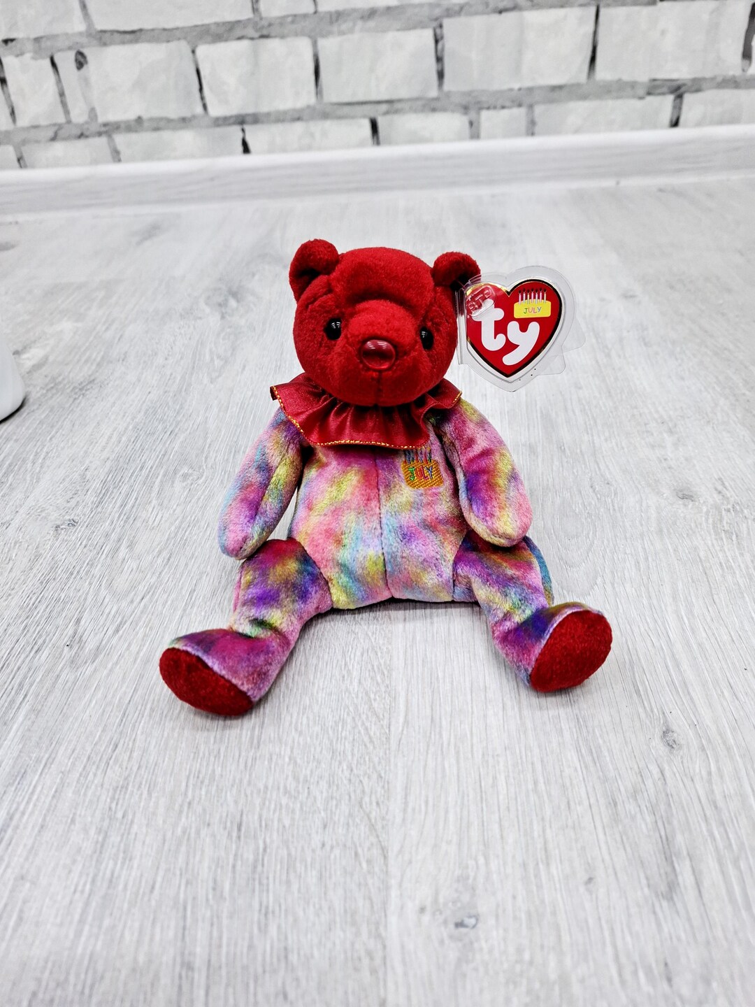 Ty Beanie Babies July the Bear Plush Toys 7.5" Bear Toys Vintage ...