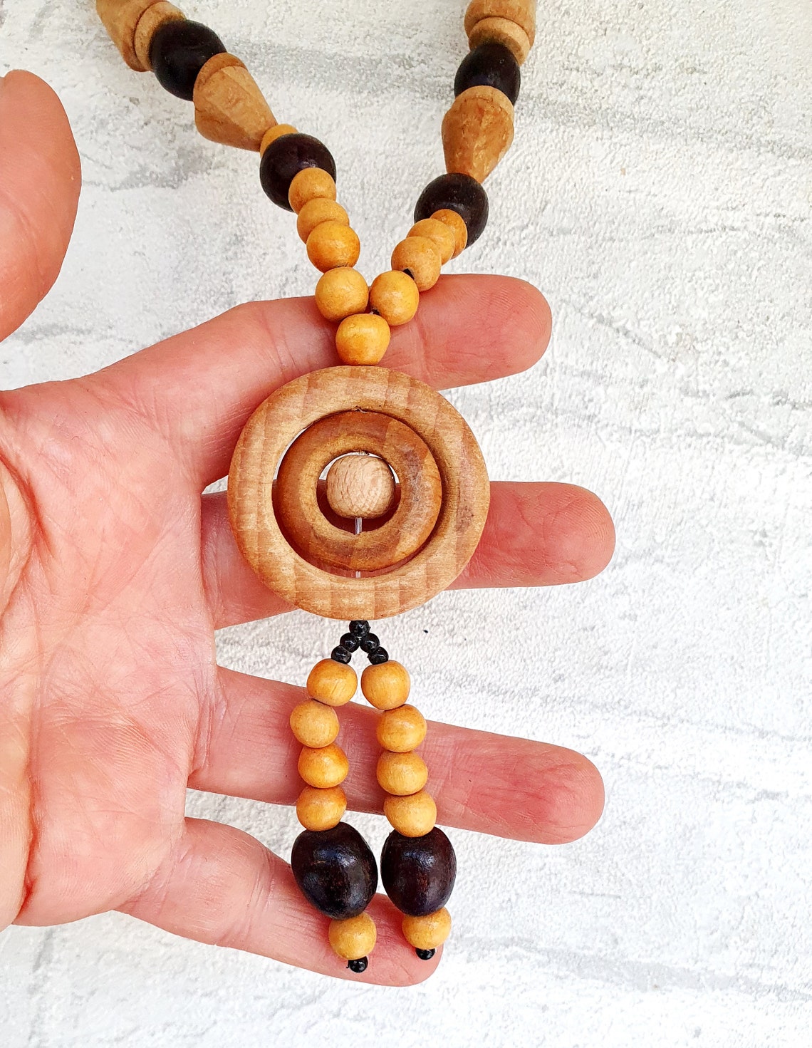 Wood Necklace Wooden Choker Statement Jewelry Statement - Etsy
