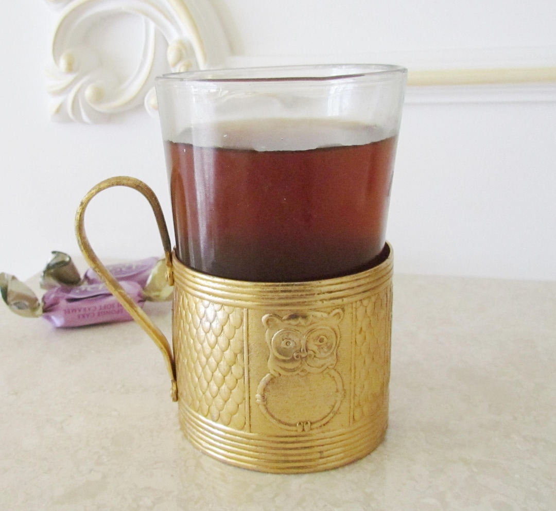Vintage Kitchen Decor Tea Glass Holder Russian Podstakannik Tea Party ...