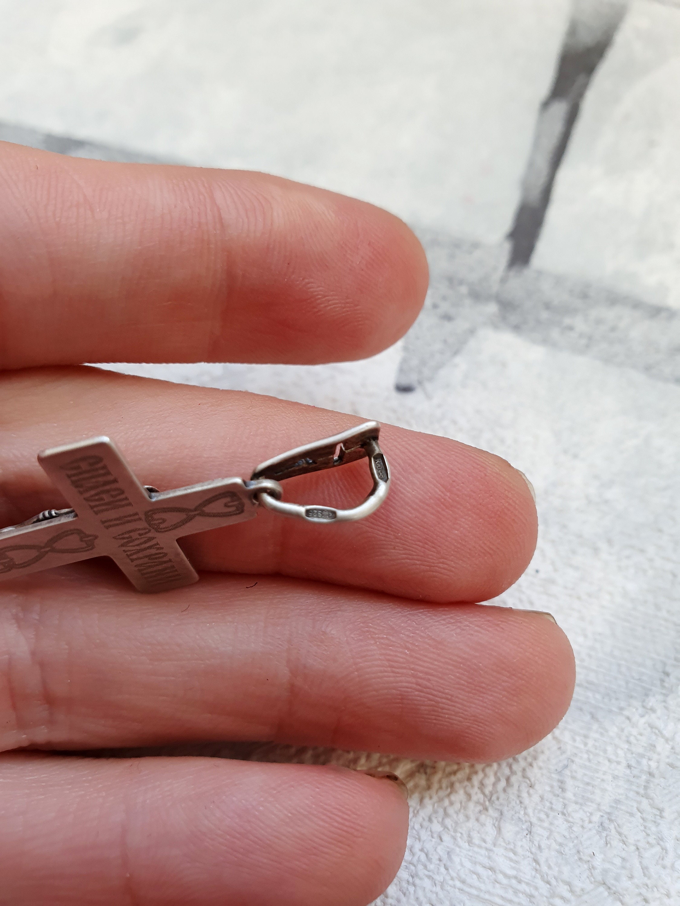 Cross Vintage Silver Christian Gift Formom Baptism Gift 925 - Etsy
