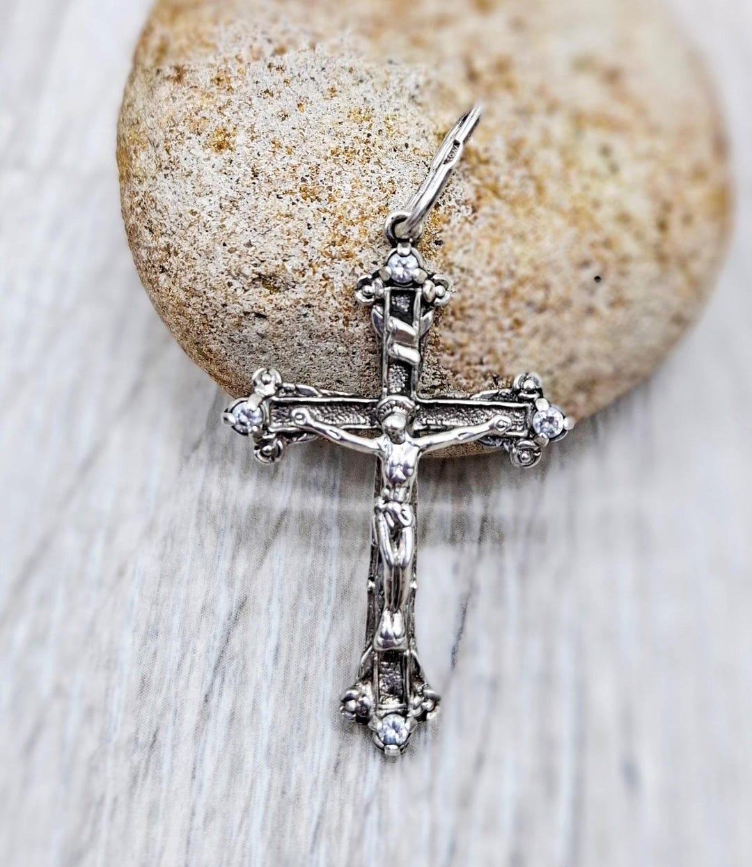 Cross Vintage Silver Christian Gift For|mom| Baptism Gift 925 Sterling ...
