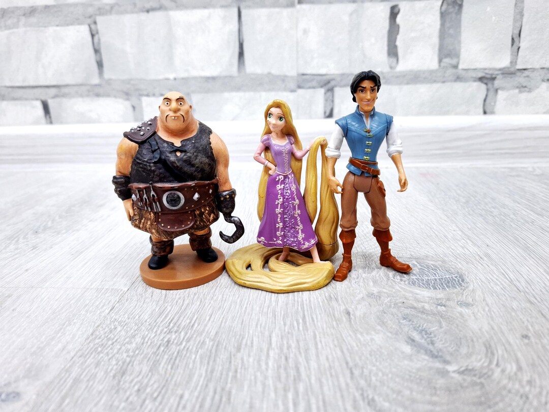 Set of 3 Plastic Rapunzel Figure Hook Hand Thug Flin Rider Toys 4 ...