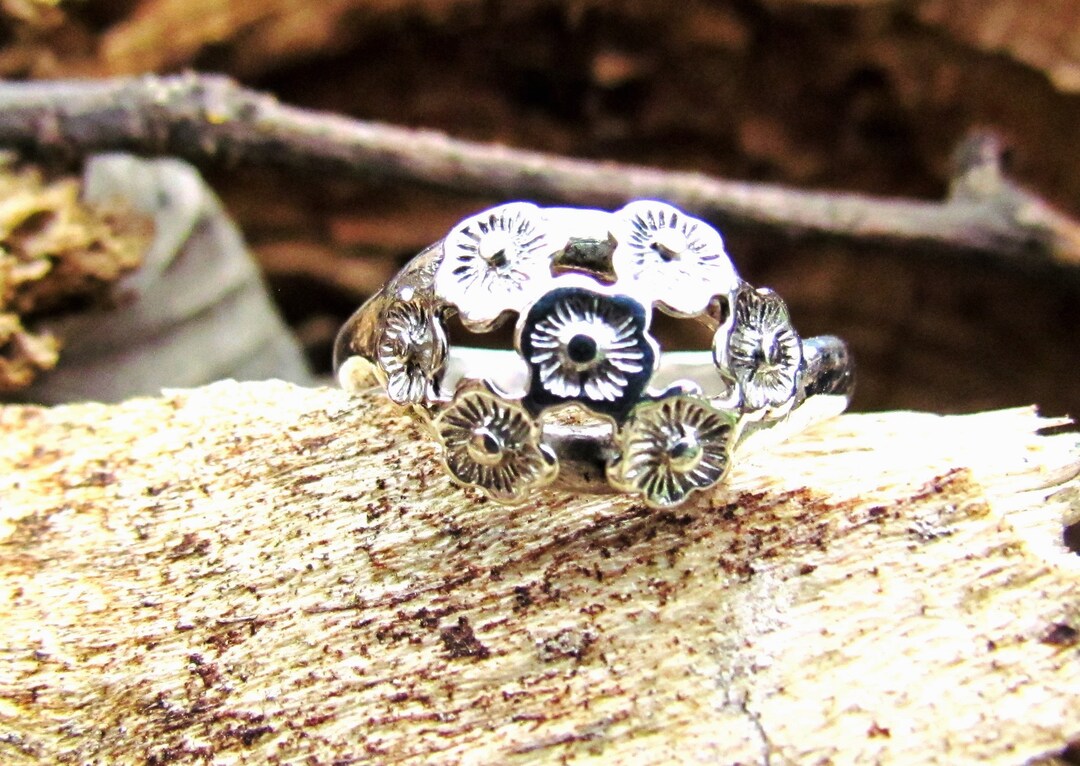 Victorian Ring Vintage Art Deco Ring 925 Sterling Silver Jewelry Retro ...