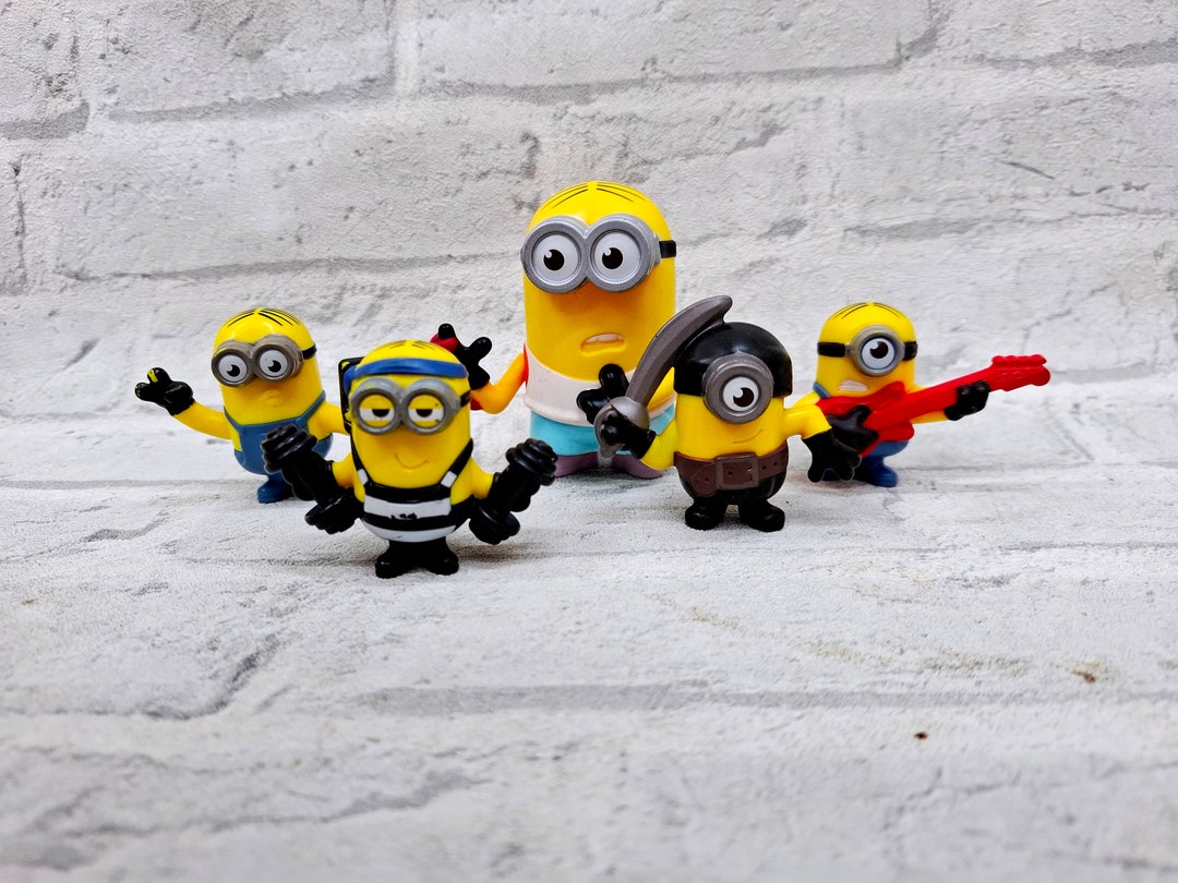 Set of 5 Plastic Minion Figure 2" Mcdonalds Happy Meal Minion Toys ...