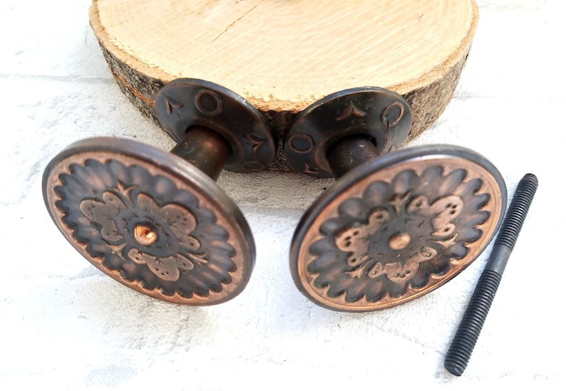 Vintage Door Knob Copper Doorknob Copper Door Handles Metal Door Knob Retro Door Knob Copper ...