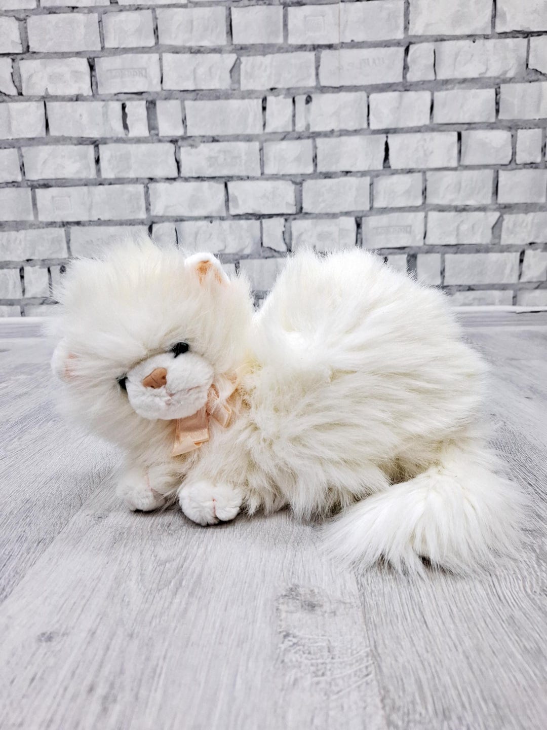 Stuffed White Cat Plush Toys 11" Vintage Soft Cat Toys Collectible Toy ...