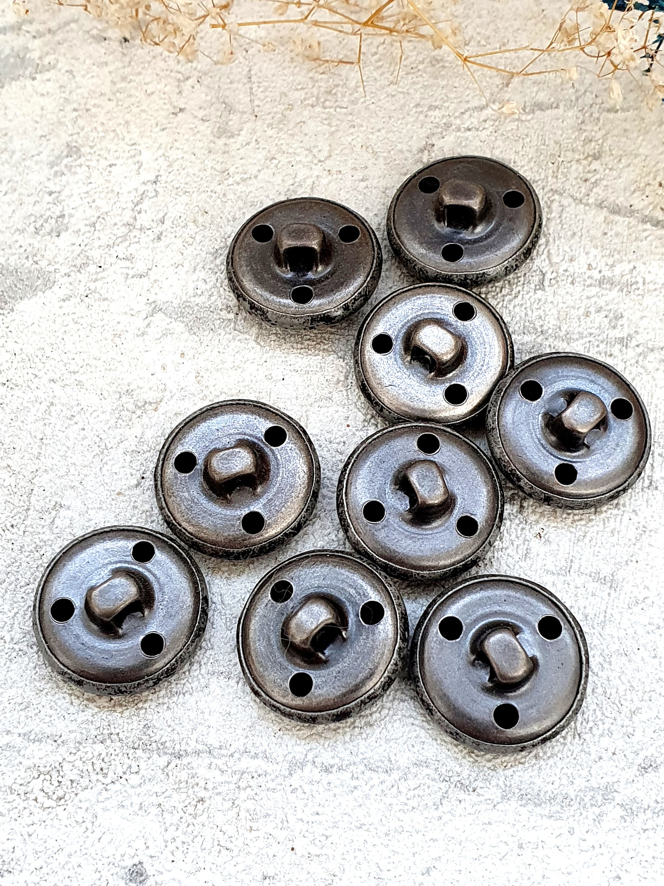 Steampunk Button Military Button Shank Button Silver Button | Etsy