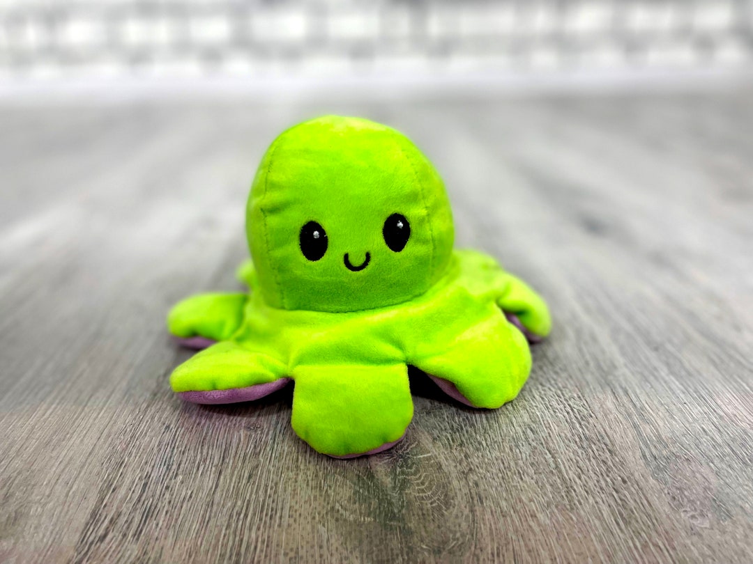 Reversible Neon Lavender Octopus Plush Toys Vintage Octopus Toys 8.5 Collectible Animals Toys ...