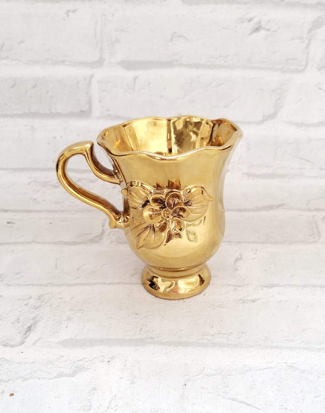 58 Oz Tea Cup Coffee Mug Gold Cup Gold Mugteacup Coffee Cup - Etsy