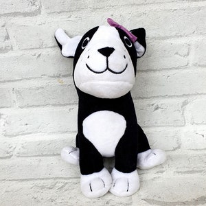Stuffed Black White Dog Plush Toys Vintage Puppy Dog Toys - Etsy