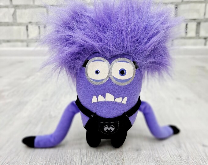 Stuffed Minion Plush Toys Vintage Evil Two Eyed Purple Minion Plush ...