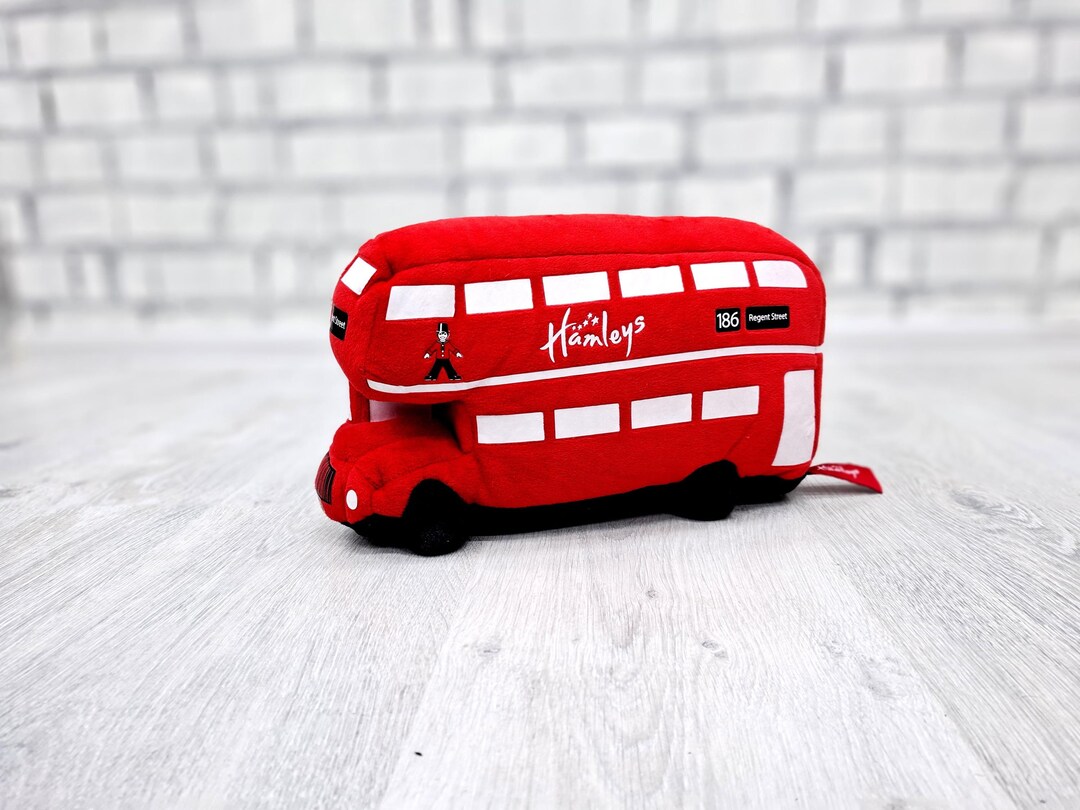 Stuffed Hamleys RED BUS London Plush Toys 12 Soft BUS Toy Vintage ...