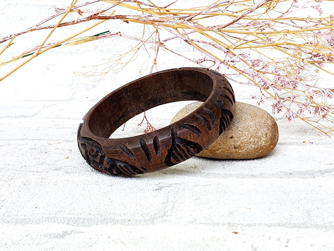 Sister Gift Wooden Jewelry Carved Wooden Bracelet Womens Jewelry Wood ...