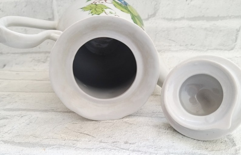 31 Oz Tea Lovers Gift Grape Print Teapot Hall Pottery Porcelain Retro ...