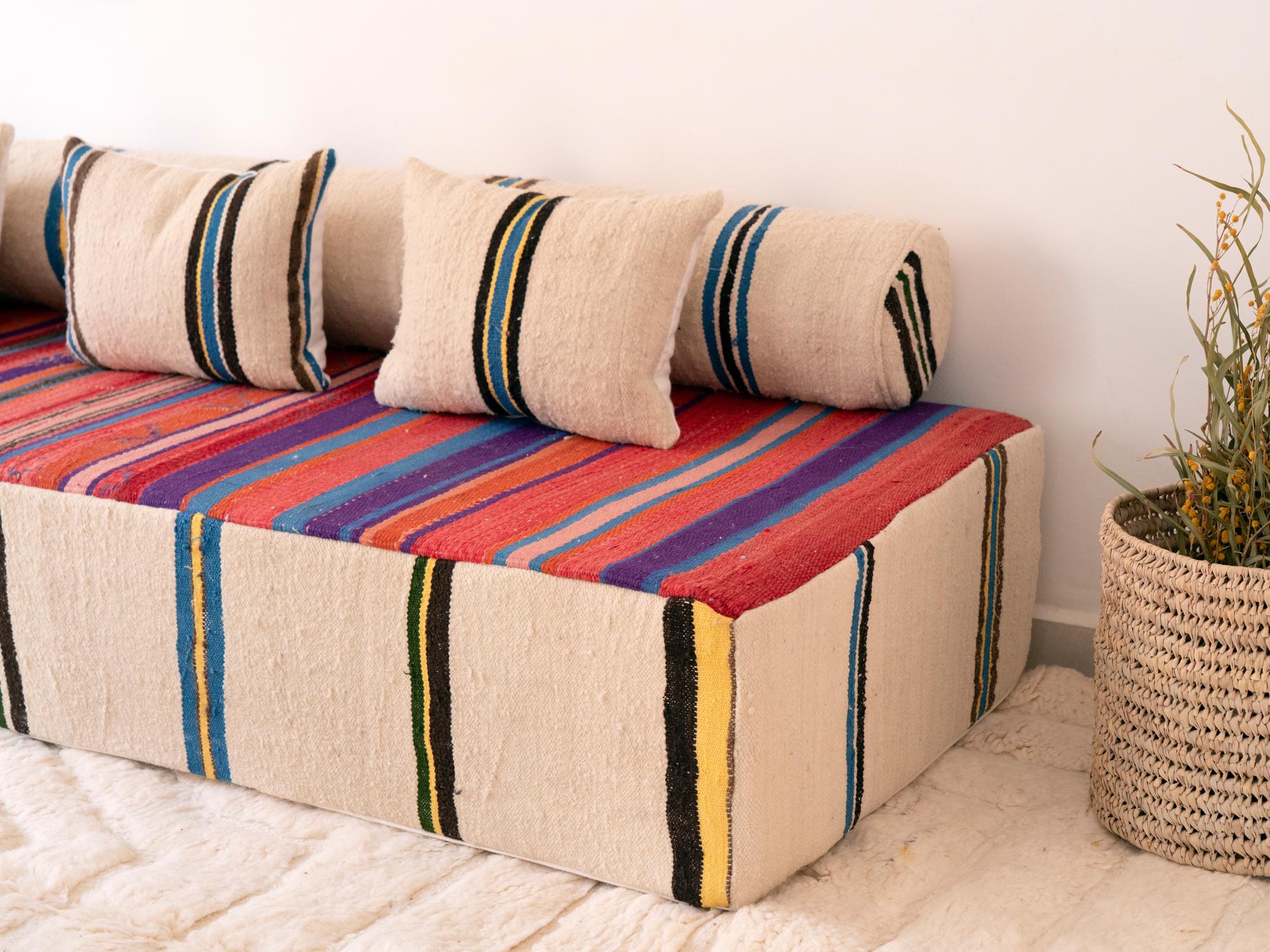Handmade Wool Moroccan Couch Cover Set – Unstuffed Floor Seating - Etsy