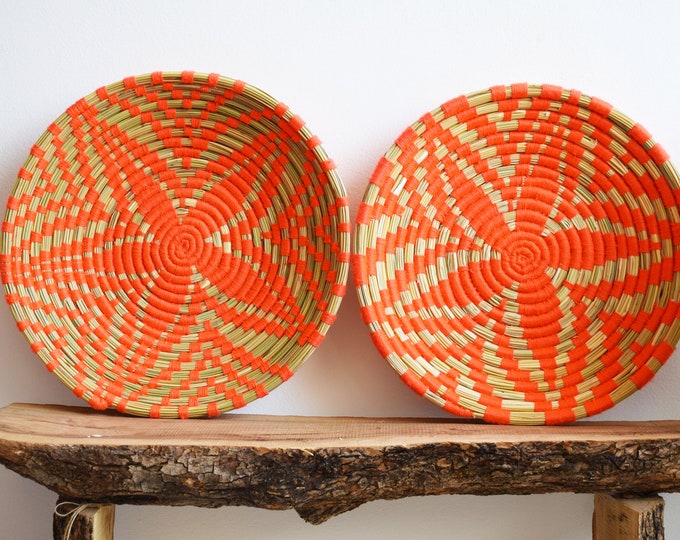 2 Moroccan Wicker Baskets Traditional Wicker Plates Moroccan - Etsy