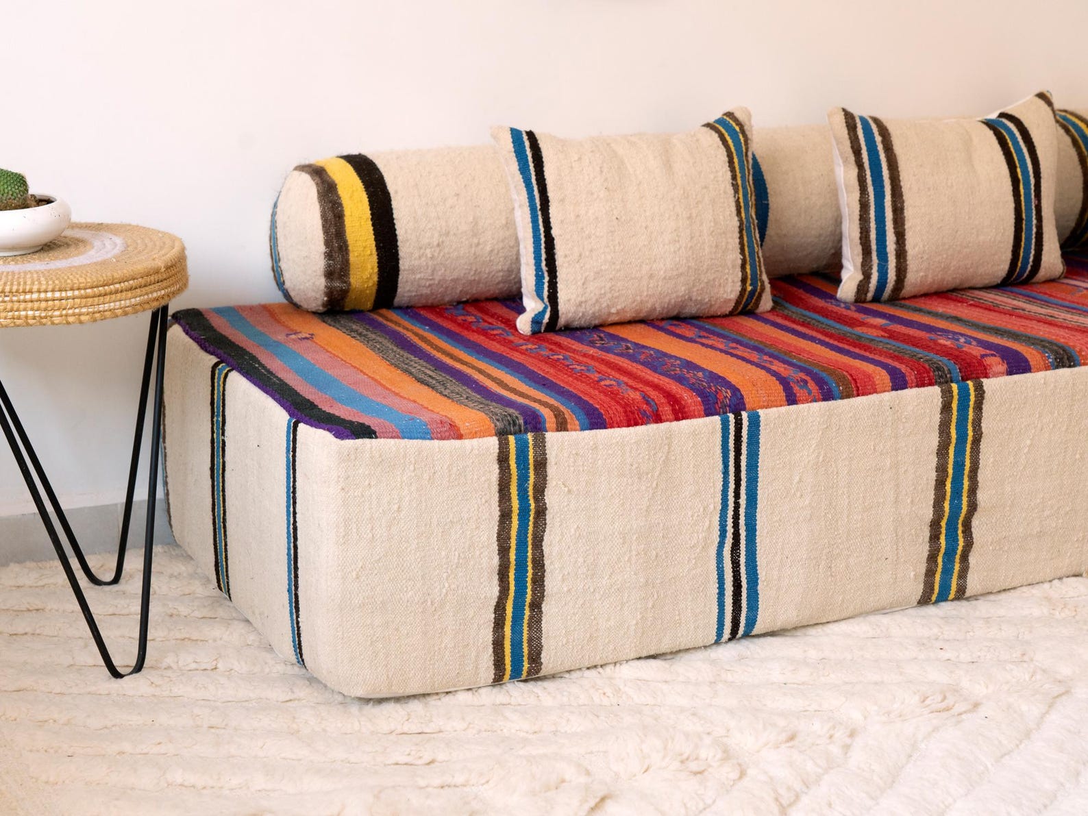 Handmade Wool Moroccan Couch Cover Set – Unstuffed Floor Seating - Etsy