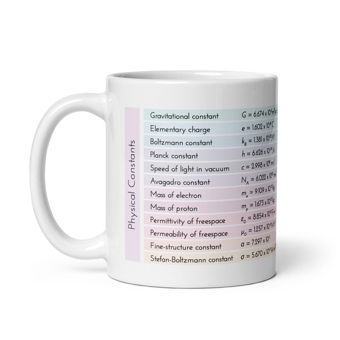 Physical Constants Mug | Useful Physics Student Gift - Etsy