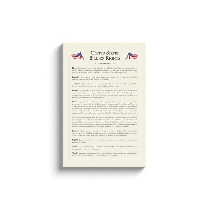 Bill of Rights Poster (first Ten Amendments) | US Constitution ...
