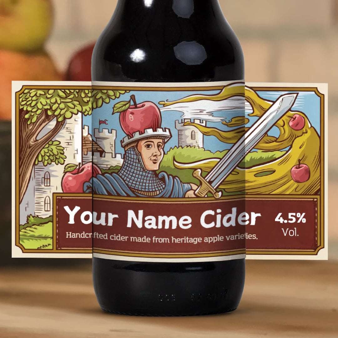 Customizable Medieval Cider Bottle Label | Edit Text in Canva ...