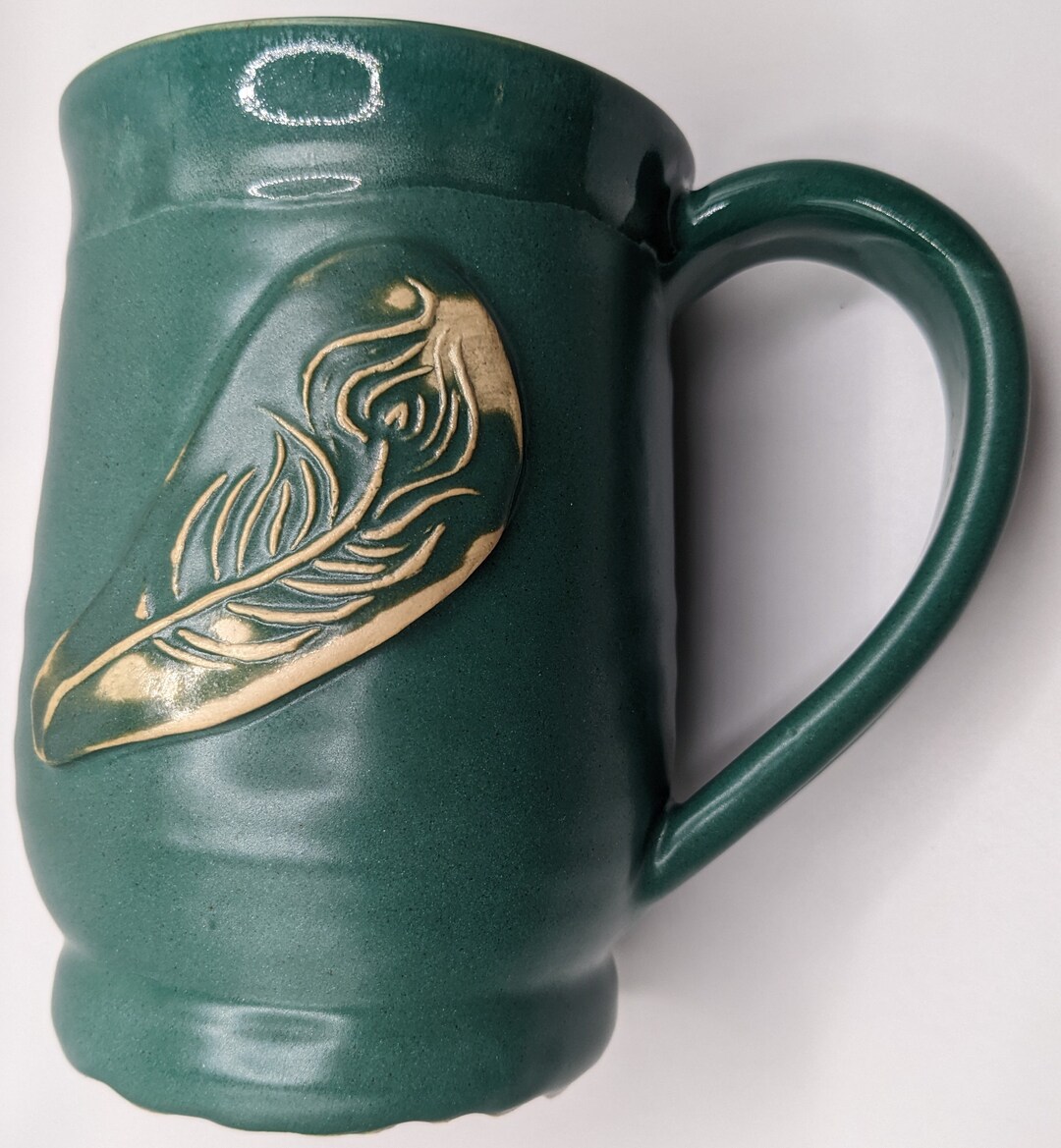 Peacock Feather Mug, 20 Oz Handmade Ceramic Mug for Coffee or Tea #22 ...