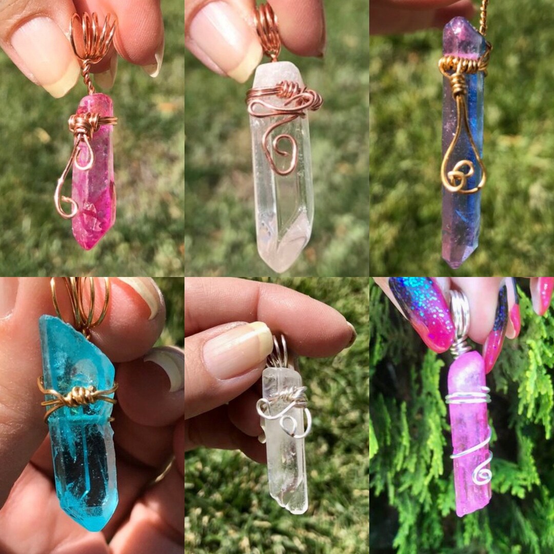 Custom Crystal Point Pendants - Etsy