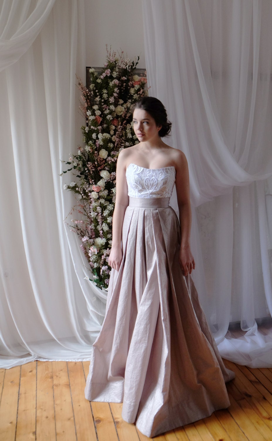 White Top Wedding Bustier Top White Wedding Top Silk Top - Etsy