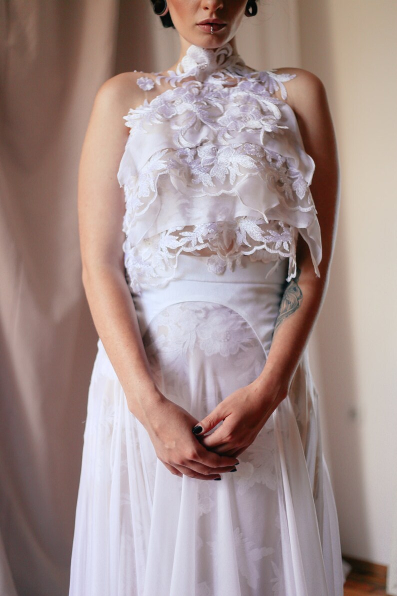 Wedding Dress Top Bridal Separates Lace Halter Top - Etsy