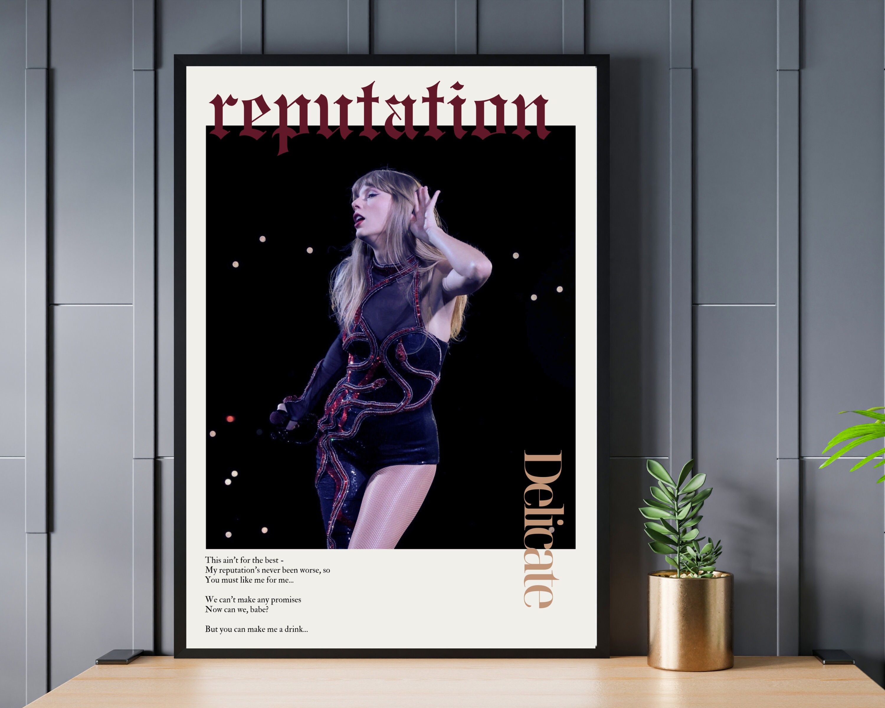 Taylor Reputation Song Lyrics Bridge Eras Tour Poster sold by Ceramic ...