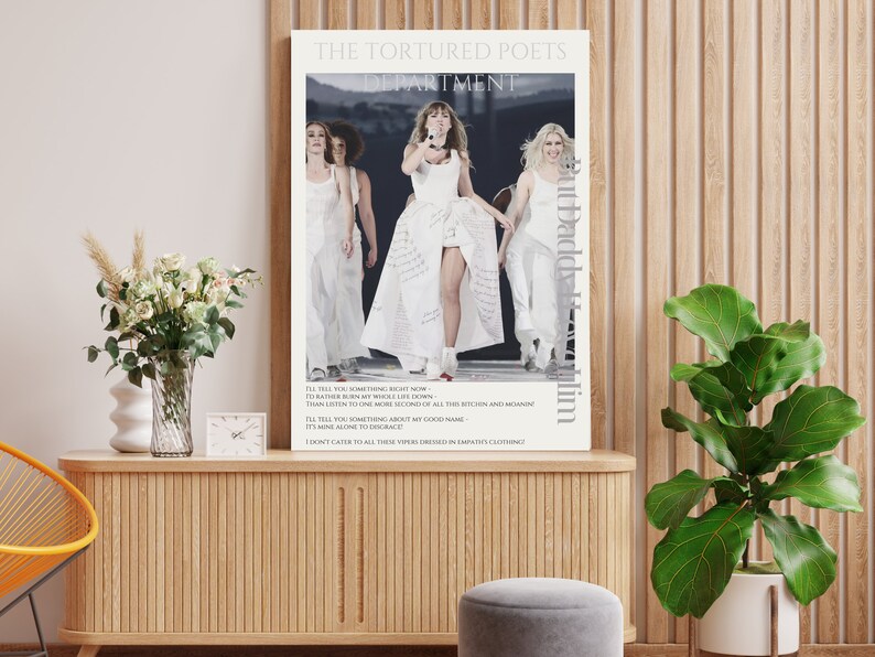Taylor Swift the Tortured Poets Department Song Lyrics Eras Tour Poster ...