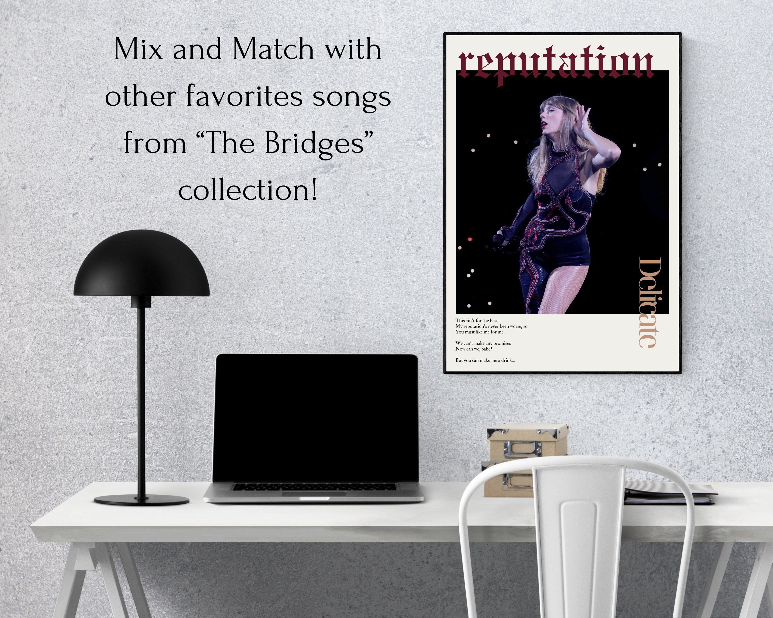 Taylor Reputation Song Lyrics Bridge Eras Tour Poster sold by Ceramic ...