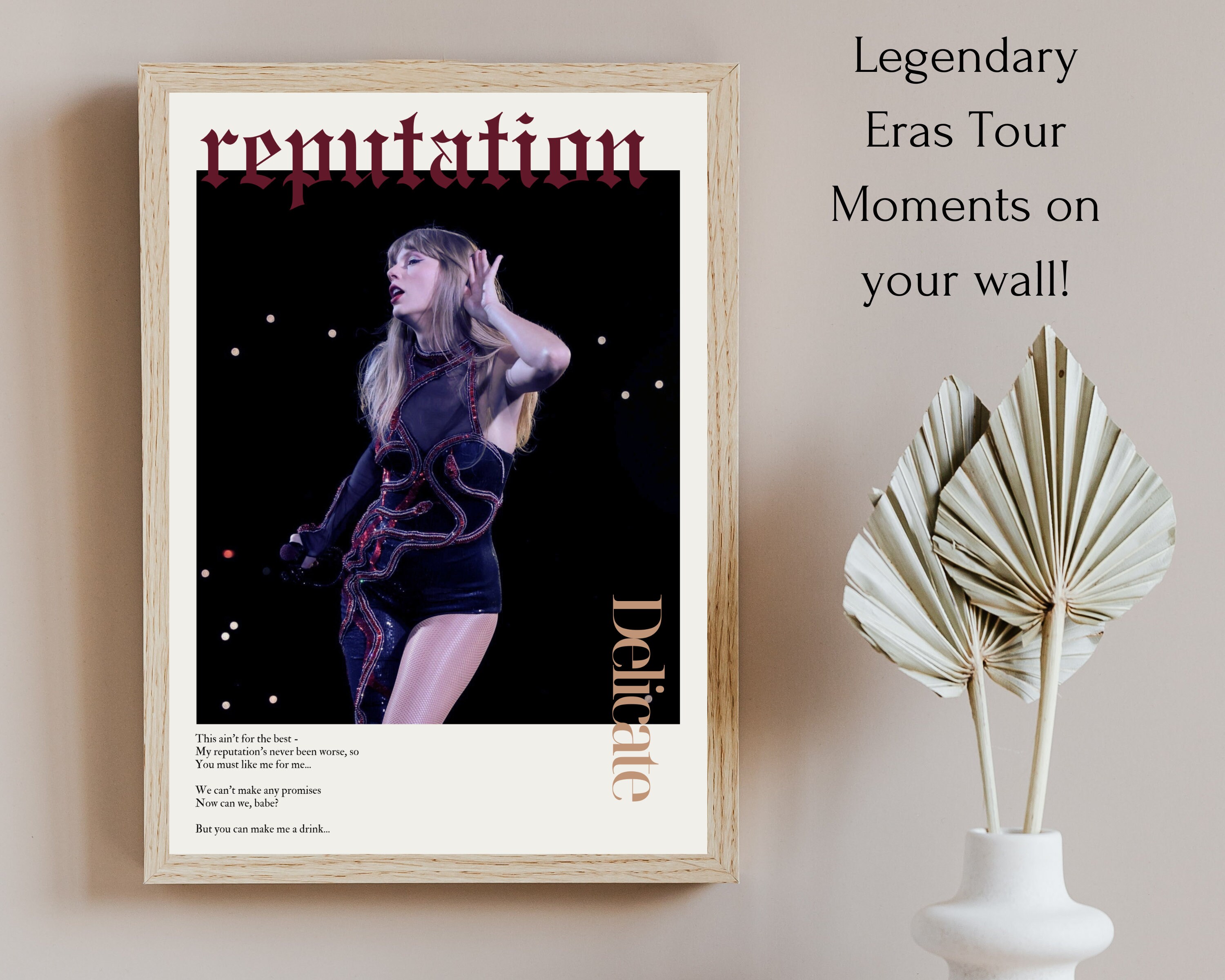 Taylor Reputation Song Lyrics Bridge Eras Tour Poster sold by Ceramic ...