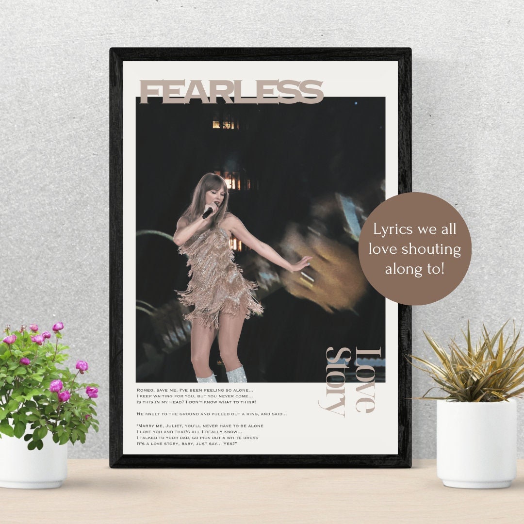 Taylor Swift Song Fearless Love Story Lyrics Bridge Eras Tour Poster ...
