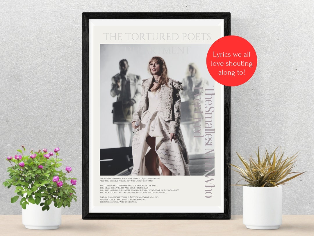 Taylor Swift the Tortured Poets Department Lyrics Eras Tour Poster ...