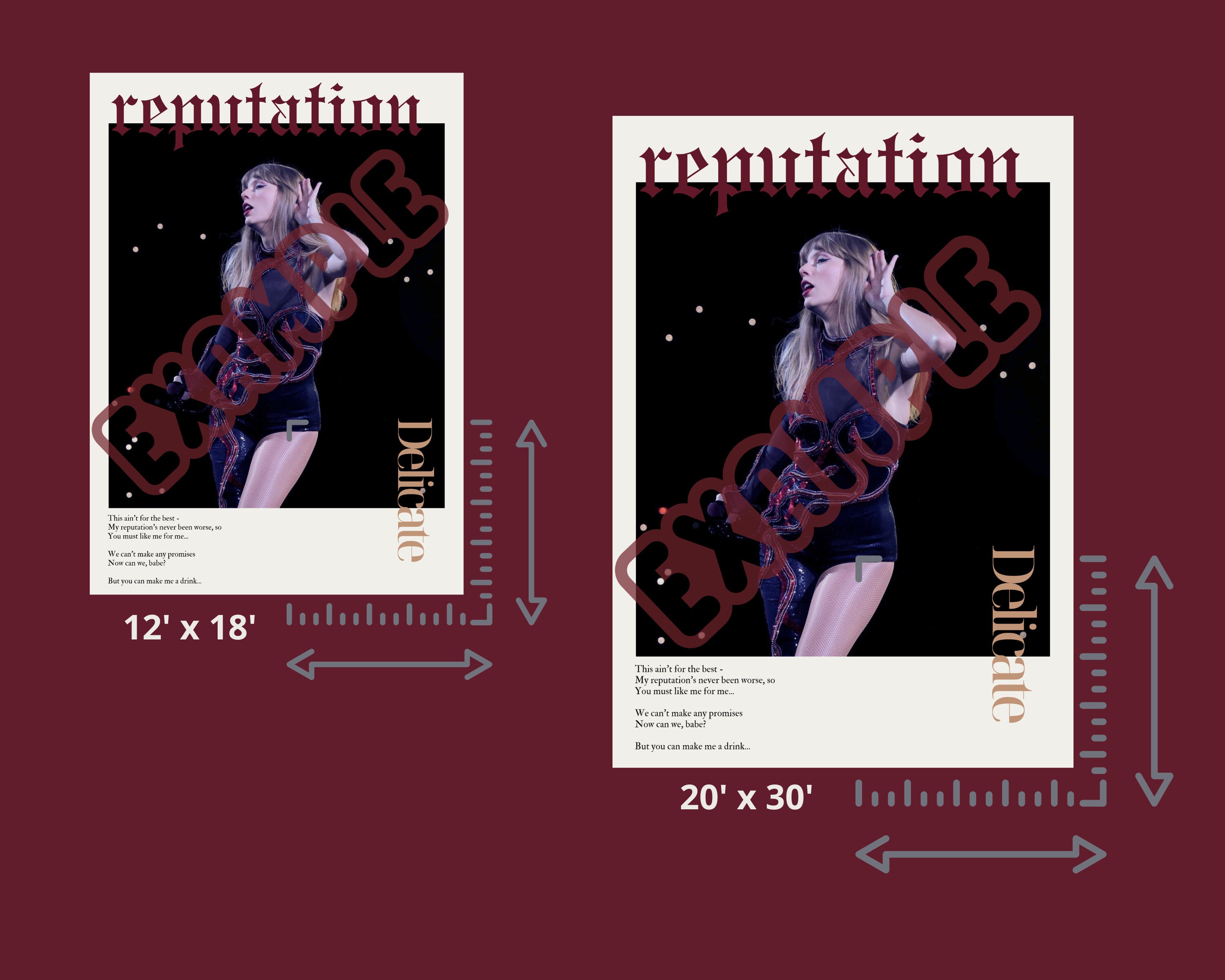 Taylor Reputation Song Lyrics Bridge Eras Tour Poster sold by Ceramic ...