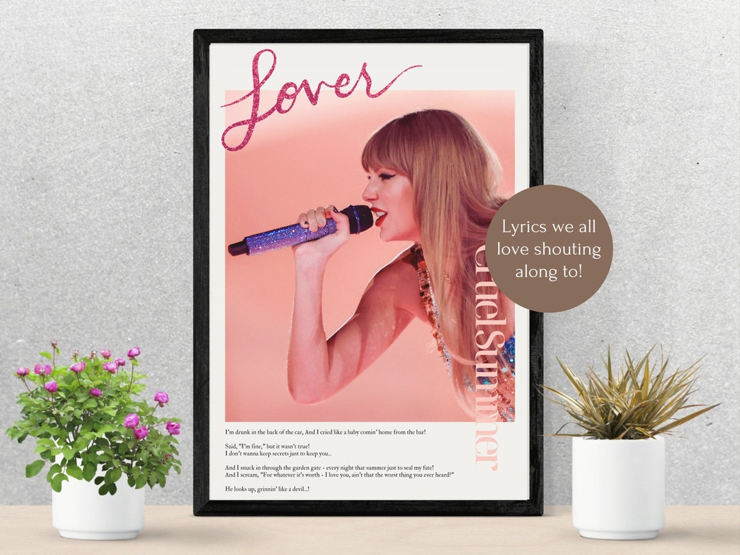 Taylor Swift Lover Song Lyrics Bridge Eras Tour Poster Beige - Etsy