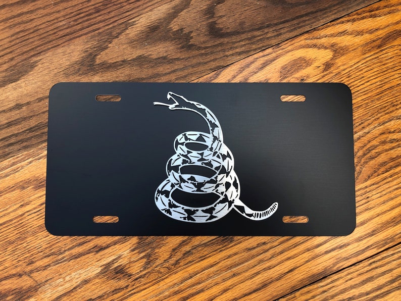 Stainless Steel Gadsden Flag License Plate - Etsy