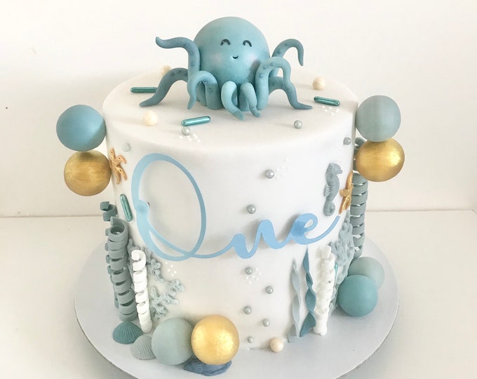 Under the Sea Fondant Cake Topper Decorations Ocean Sea Animals Octopus ...