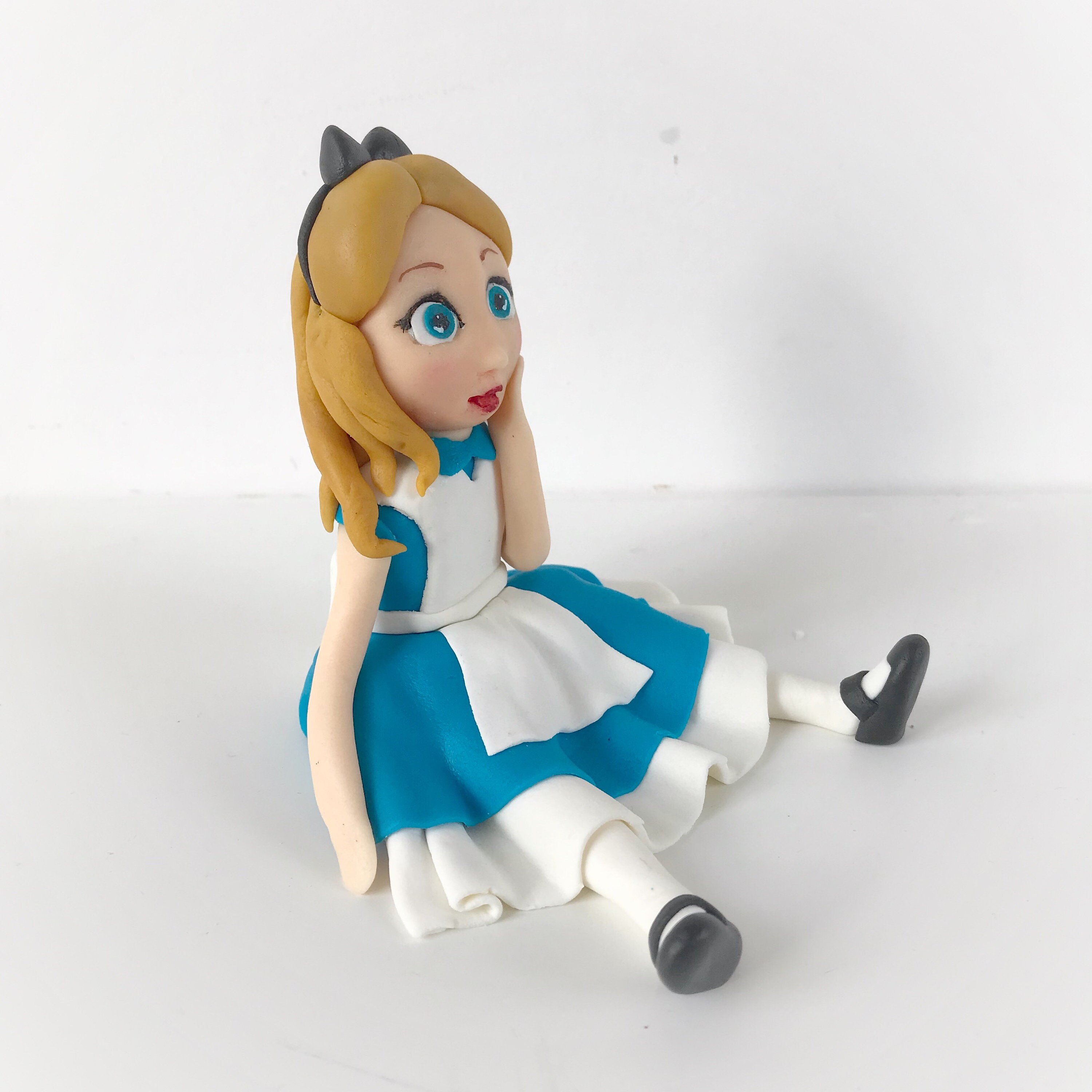 Alice in Wonderland Fondant Cake Topper Alice Happy Birthday Picks for ...