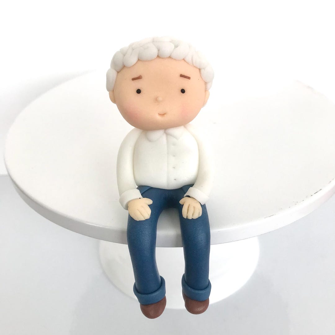 Grandfather Figurine Centerpiece Cake Topper Handmade Fondant ...