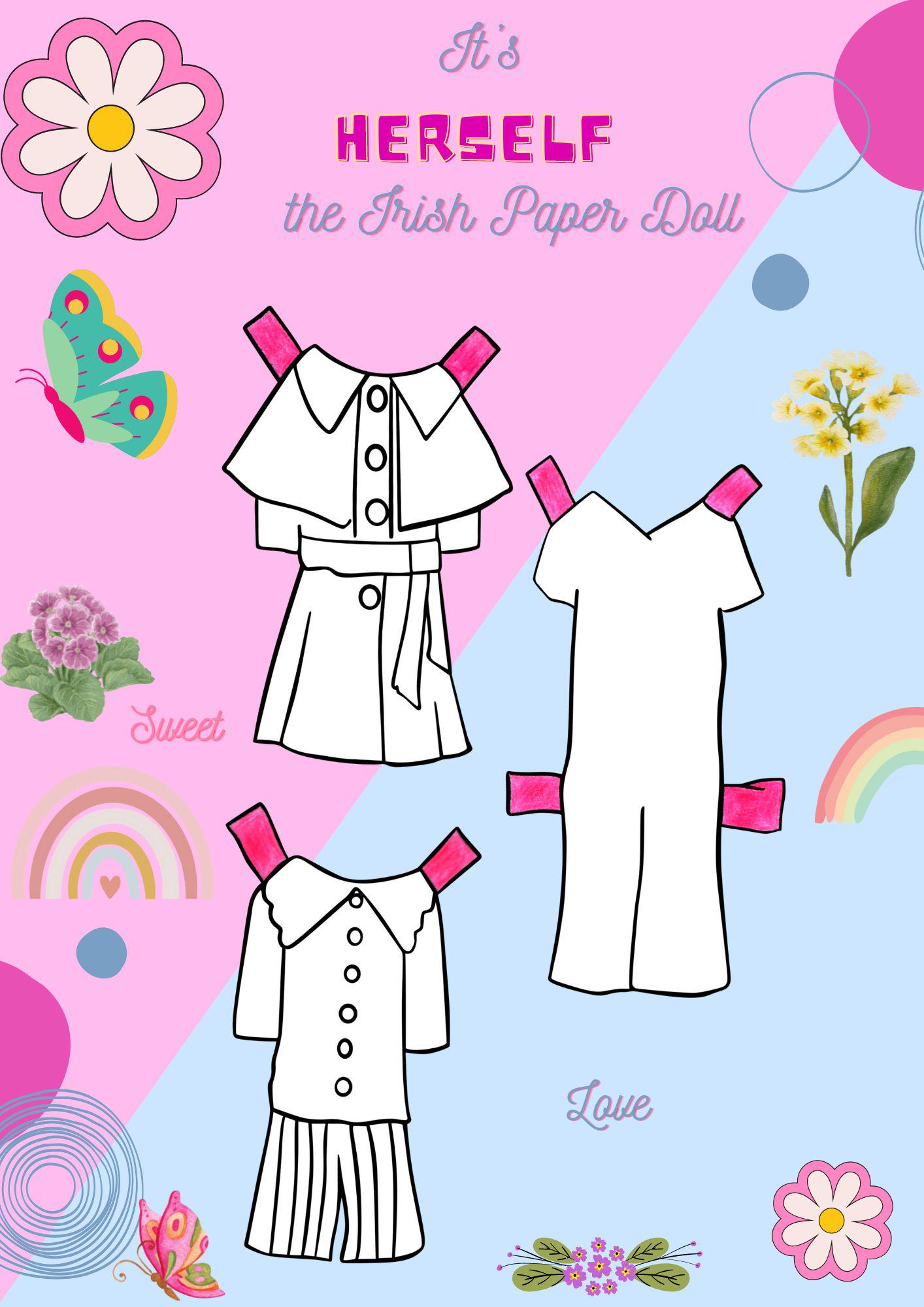 Irish Paper Doll Besties – Printable Coloring Activity (digital ...
