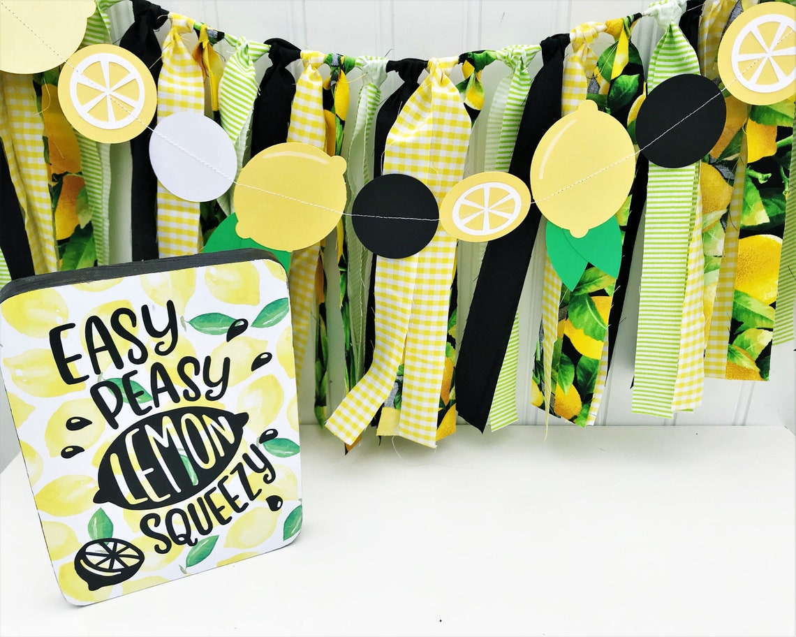 Lemon banner lemon decor paper banner lemon garland | Etsy