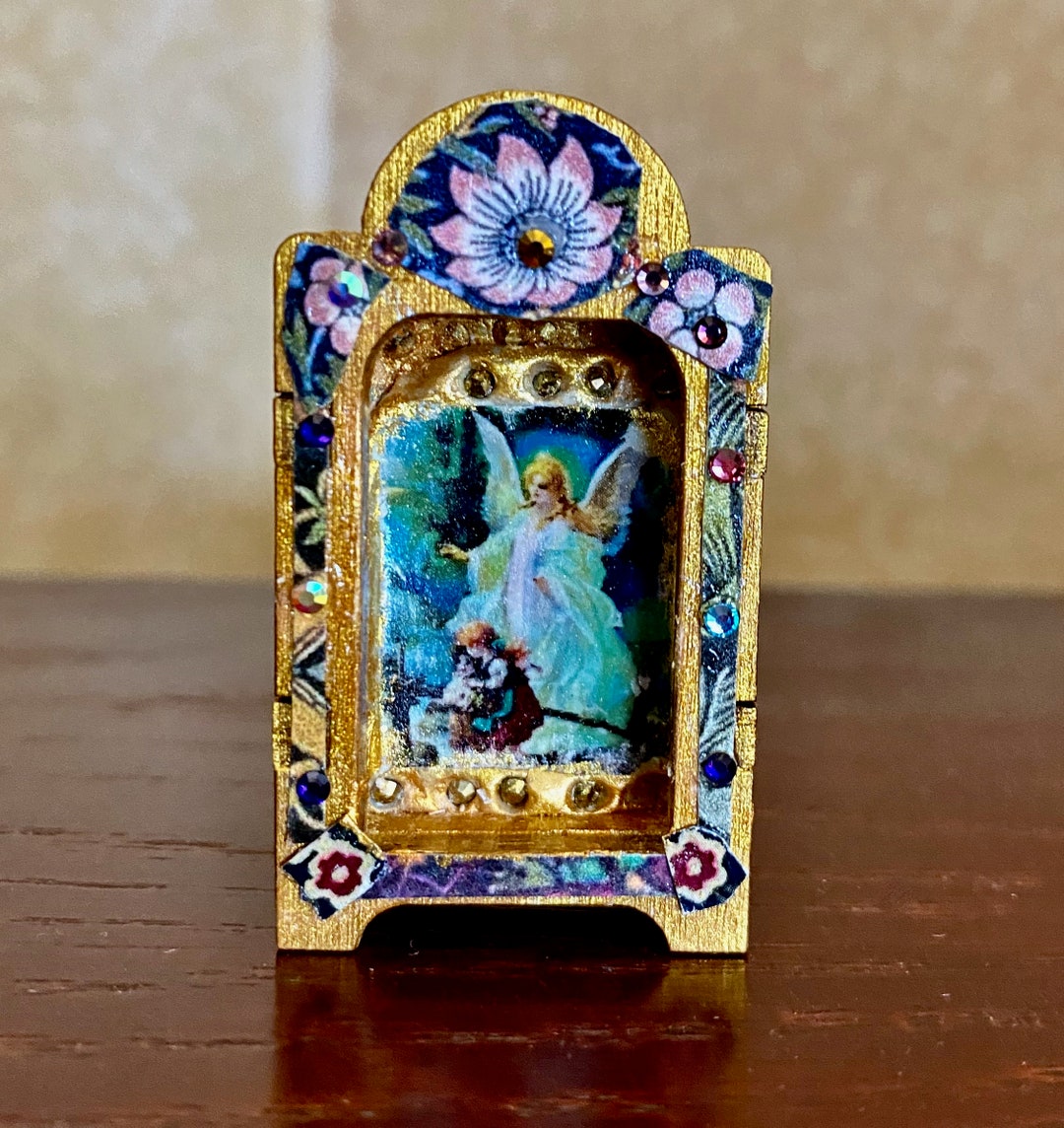Mini Guardian Angel Shrine, Guardian Angel Looking Over Children, Angel ...