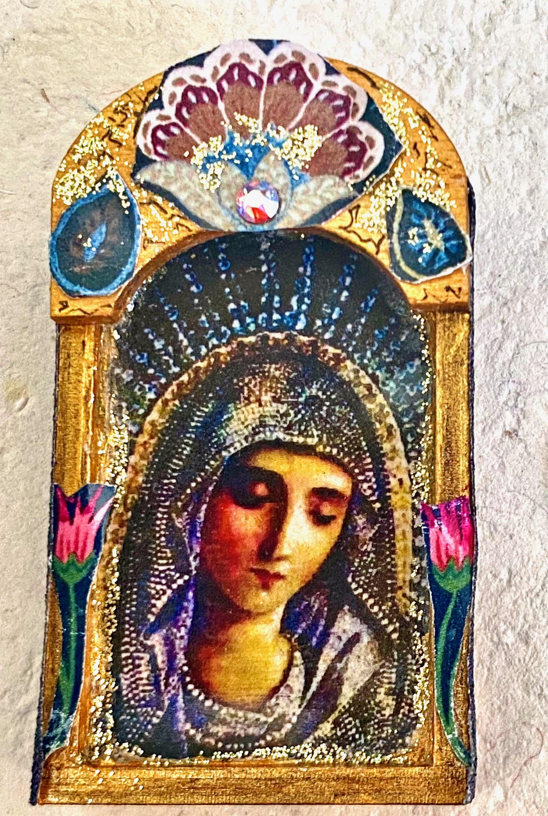 Our Lady of Tenderness Matchbox Shrine, Mardi Gras Madonna Shrine, Mix ...