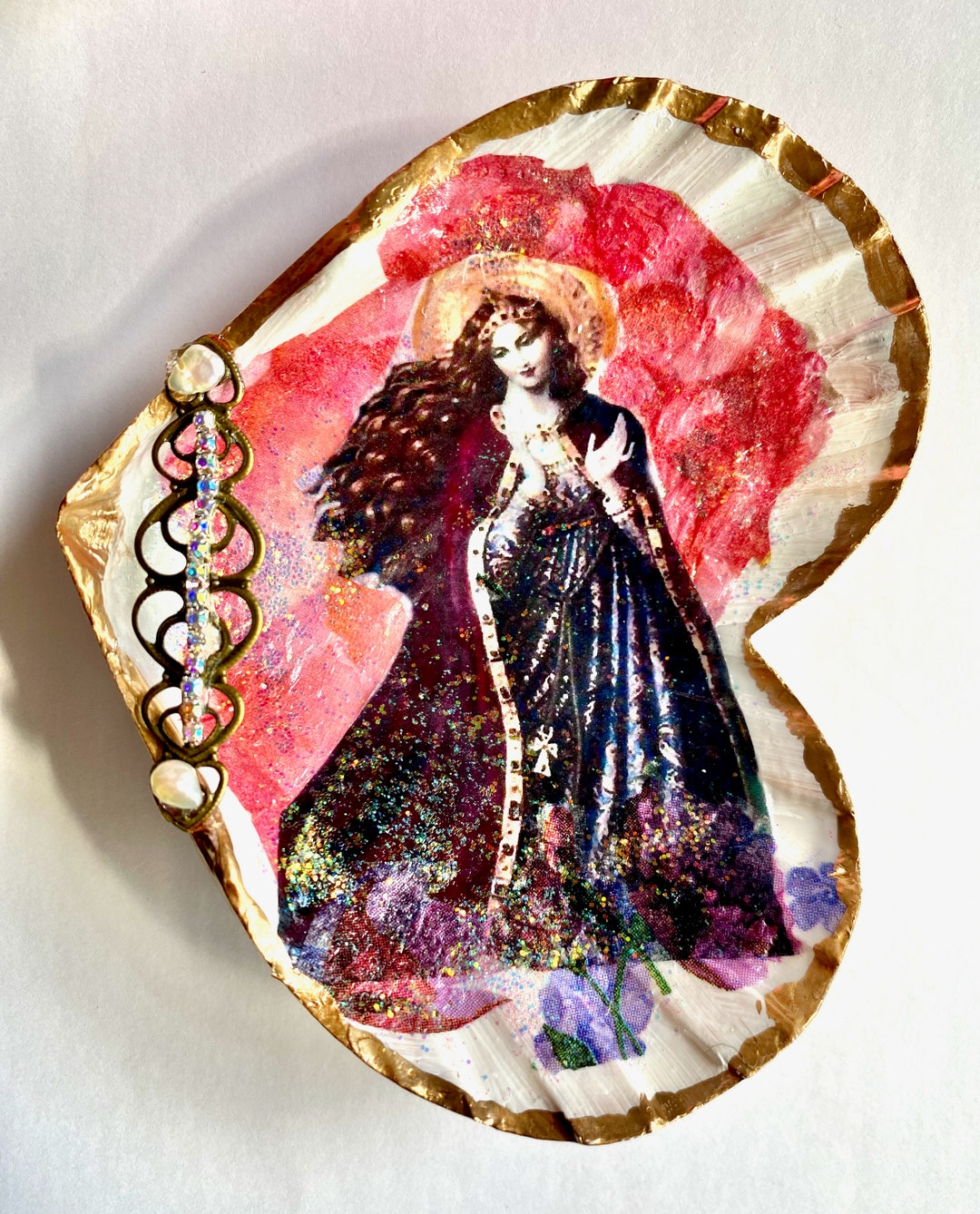 Virgin Mary Shell Gift, Mary Magdalene Heart Scallop Shell, Jewelry ...