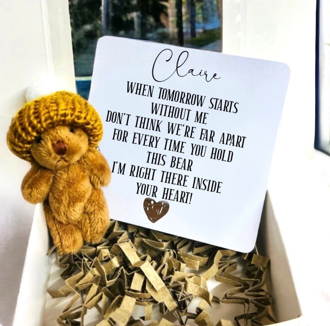 Personalised Tiny Bereavement Bear , Memory Teddy Bear , Thinking of ...