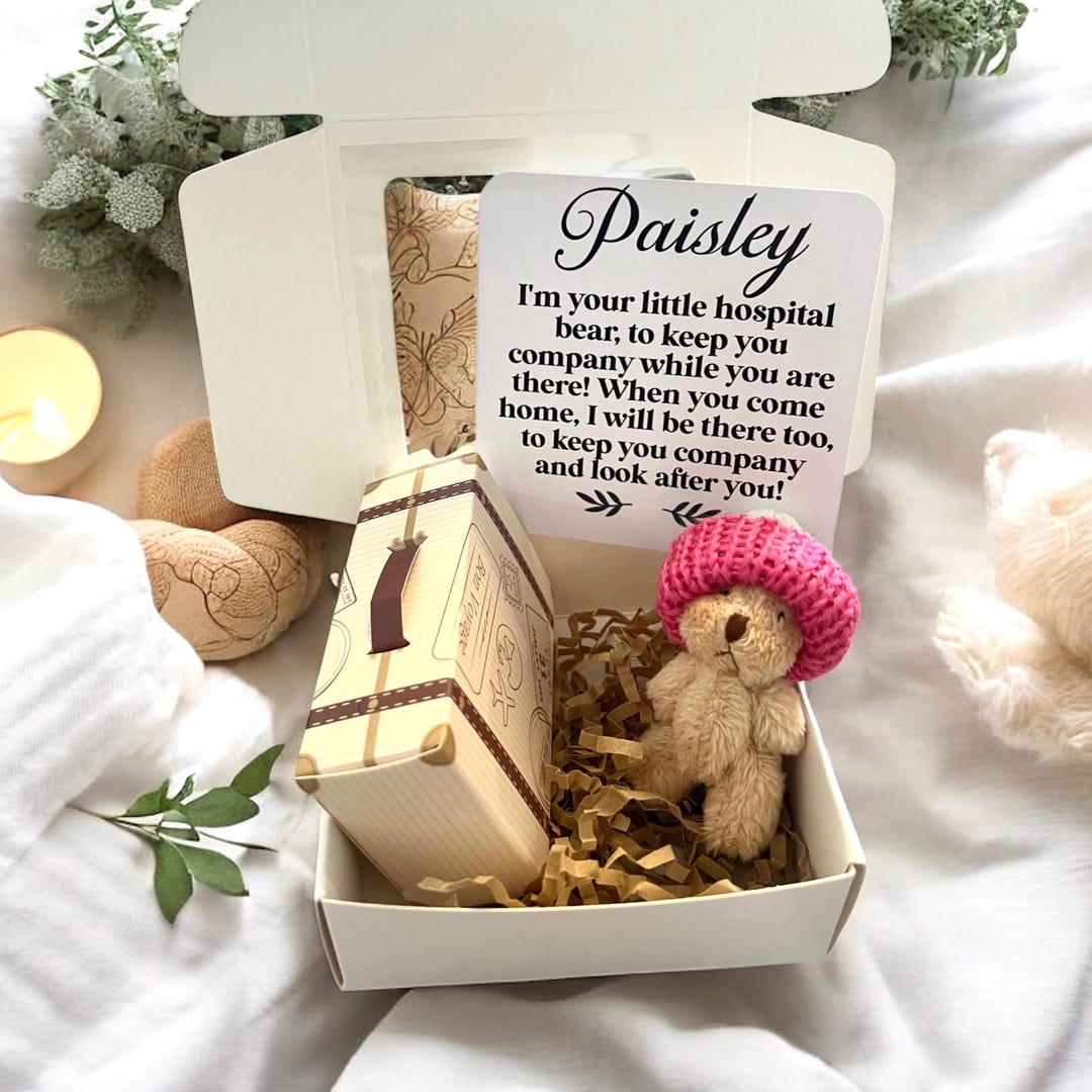 Personalised Hospital Pocket Bear , Surgery Comfort Gift , Chemo ...