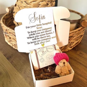 Personalised Hospital Pocket Bear , Surgery Comfort Gift , Chemo ...