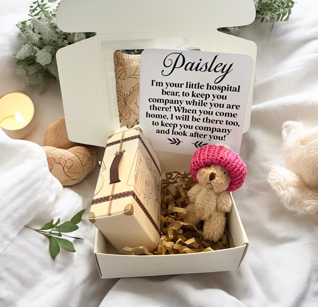 Personalised Hospital Pocket Bear , Surgery Comfort Gift , Chemo ...